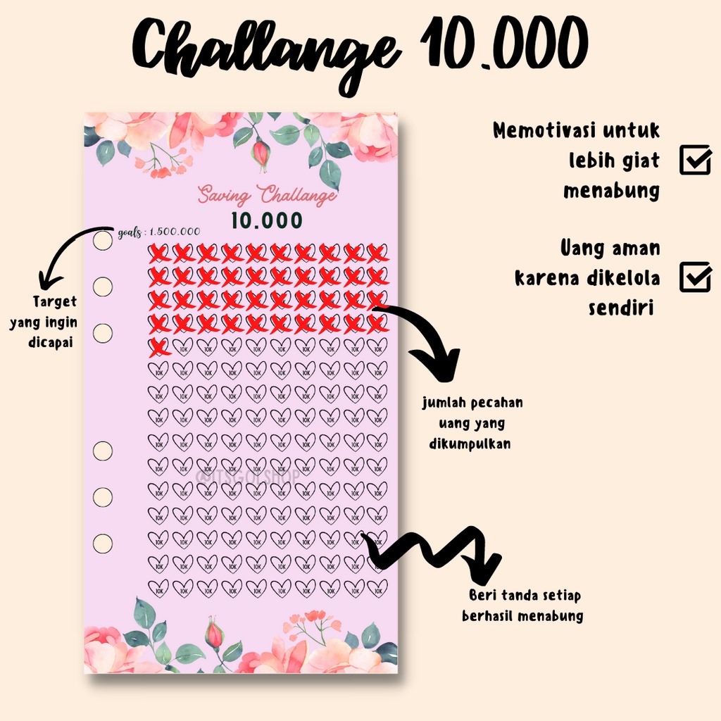 Jual Isi Binder Planner Nabung A6 | Shopee Indonesia