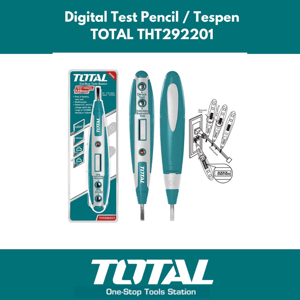 Jual TesPen Pencil Digital Voltage Test Pen TOTAL THT292201 | Shopee ...