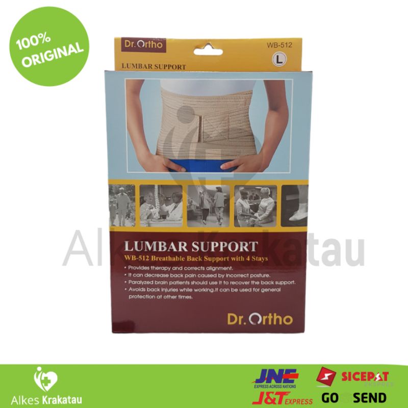 Jual Lumbar Support Dr Ortho WB-512 / Korset Tulang Belakang / Breathable Back Support with 4 ...