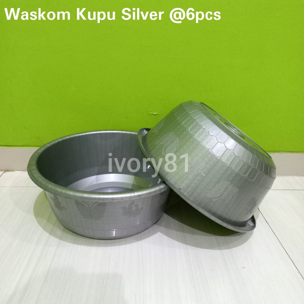 Jual Isi 6 PCS!! Waskom Kupu Silver /Waskom Plastik/Waskom berkatan ...