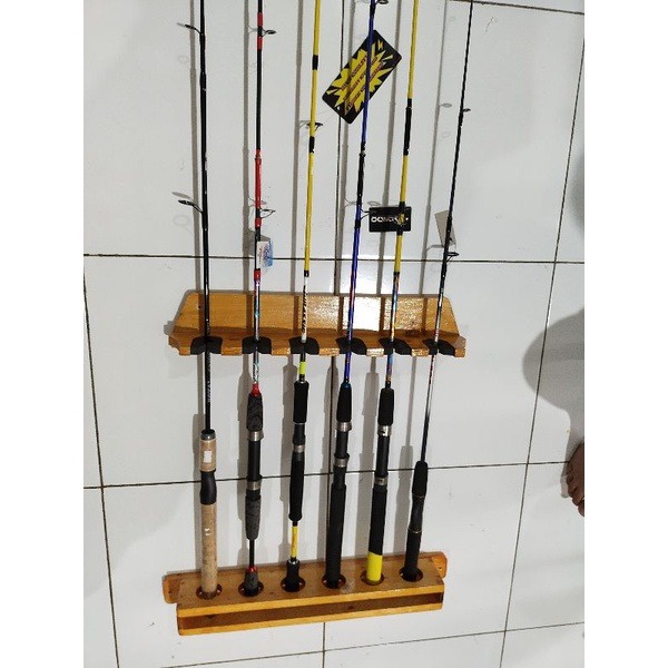 Jual rak joran dinding-rod holder jati Belanda | Shopee Indonesia