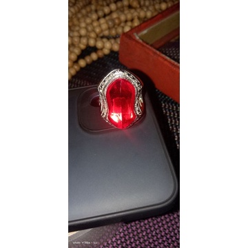 Jual Cincin batu merah siem model terompah | Shopee Indonesia