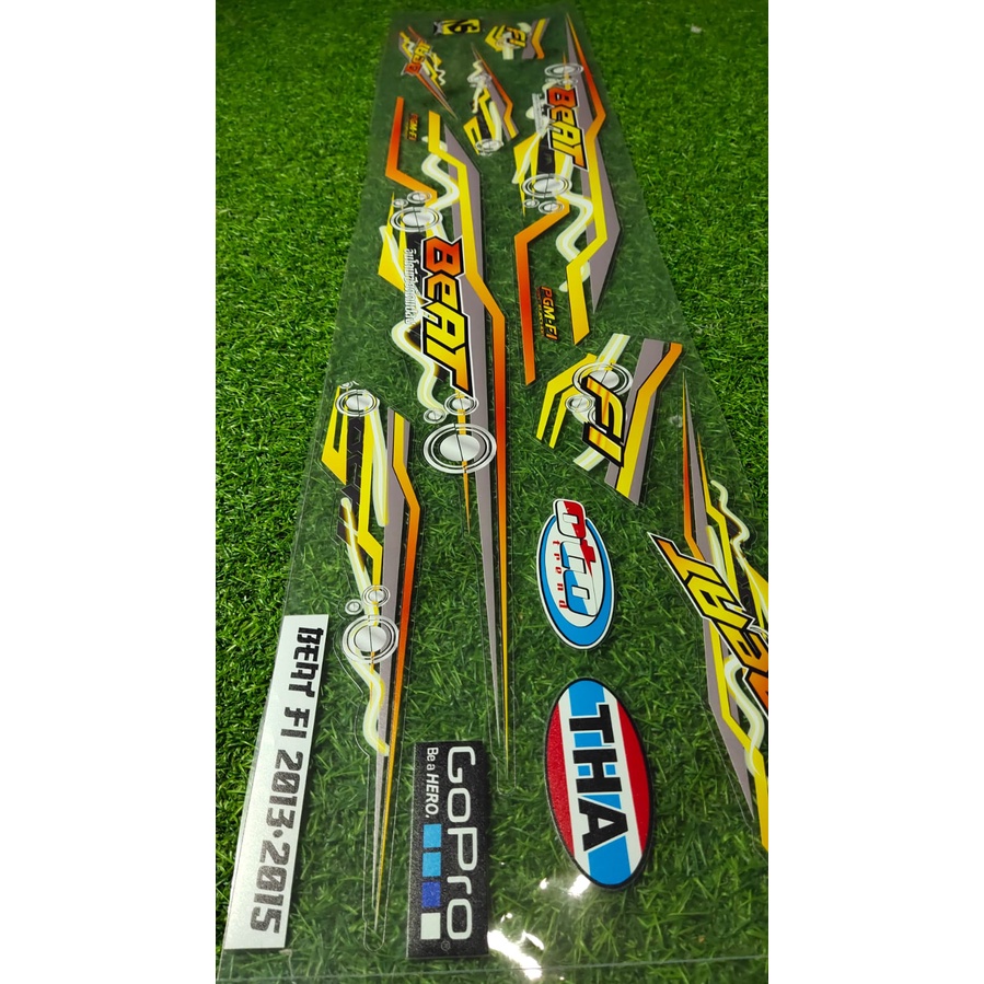 Jual Sticker Striping Beat Fi Bahan Transparan polet icon bening kuning ...