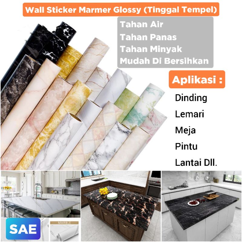 Jual Wallpaper Dapur Anti Minyak Panas Api Sticker Pvc Marmer Pelapis ...