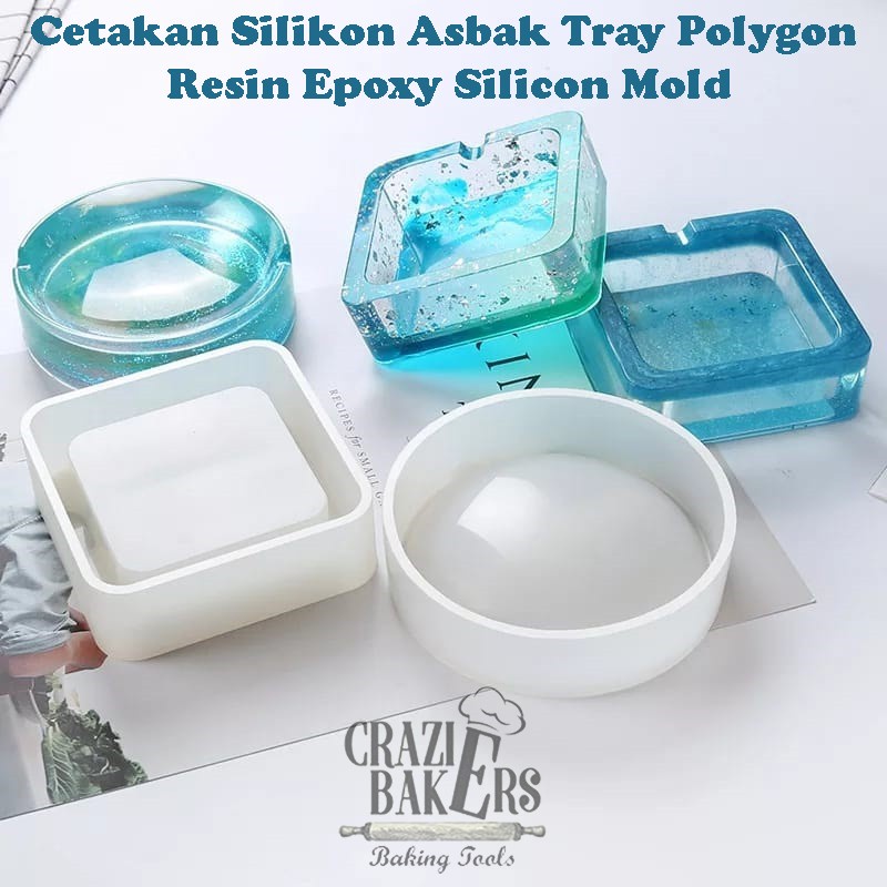 Jual Cetakan Silikon Asbak Tray Polygon Resin Epoxy Silicon Mold ...