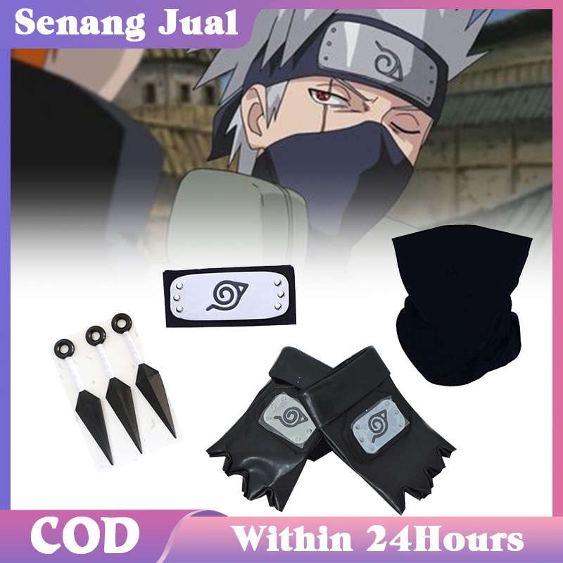 Jual 7pcs Set Cosplay Kakashi Naruto Headband Kakashi Mask Kakashi Gloves 3pcs Kunai Shopee