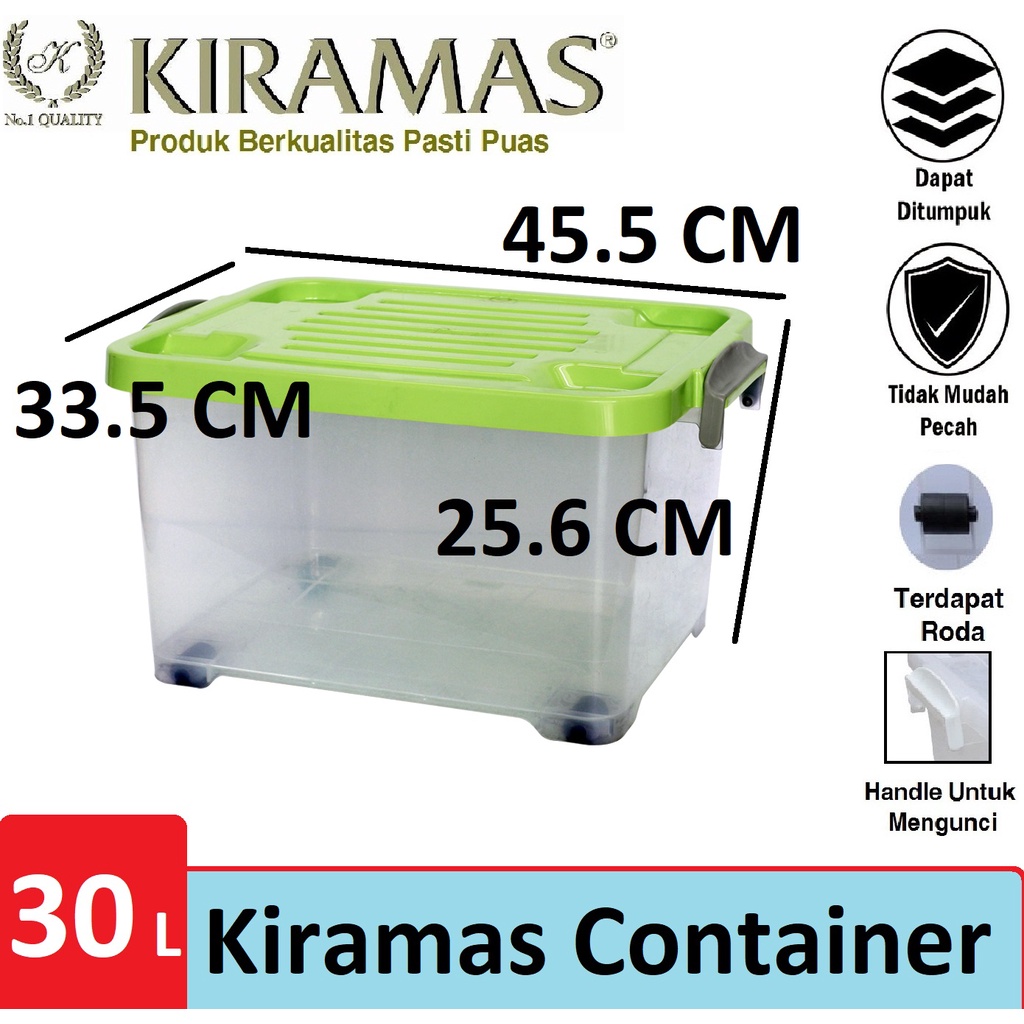 Jual Kiramas Container Box 30 Liter / Body Transparant / Ada Roda 1037 ...