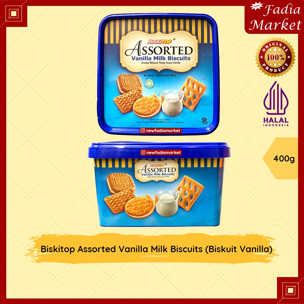 Jual Biskitop Assorted Vanilla Milk Biscuits Biskuit Susu Campur ...
