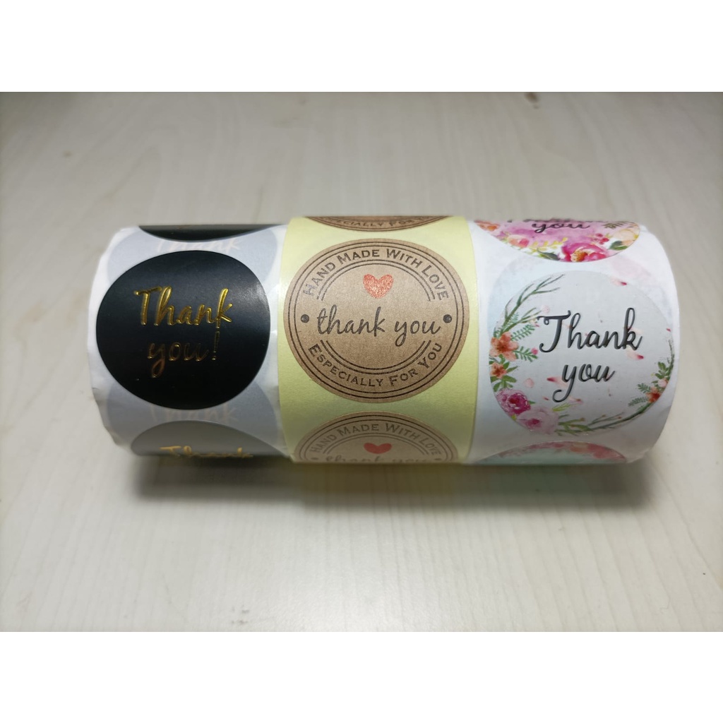 Jual Sticker Ucapan terima kasih diameter 3,8cm/sticker kemasan/sticker ...