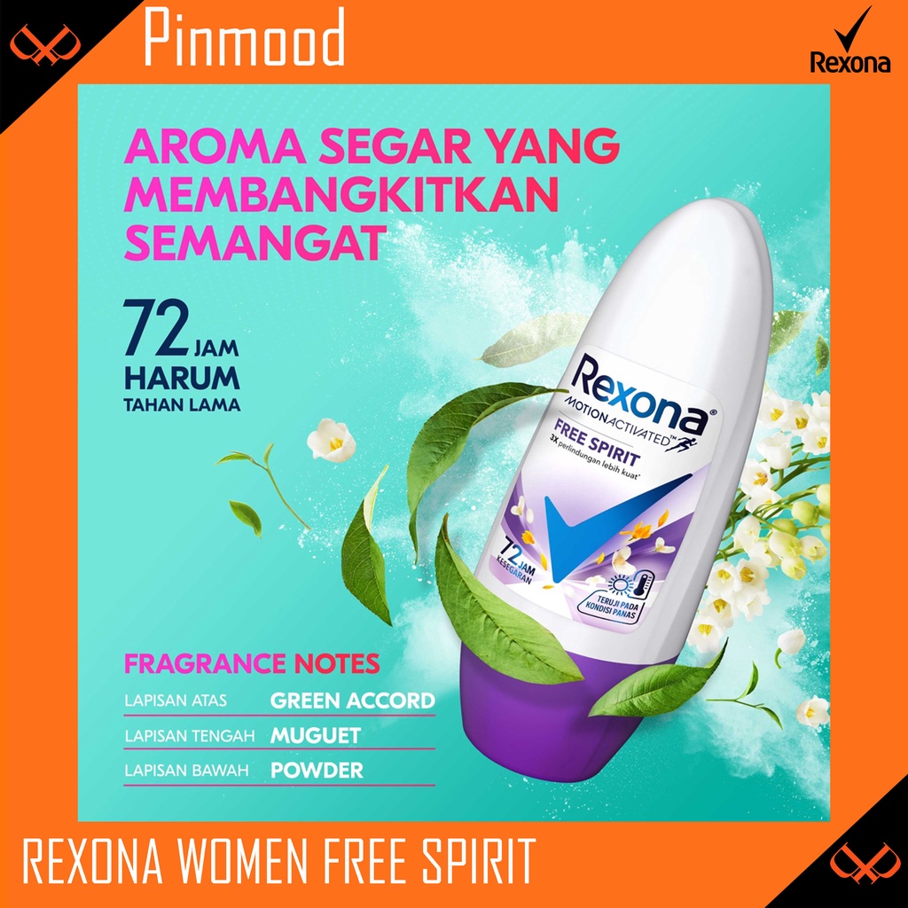 Jual REXONA WOMEN DEODORANT ROLL ON [ 45 ML ] DEODORAN ANTIPERSPIRANT MOTION ACTIVATED FREE ...