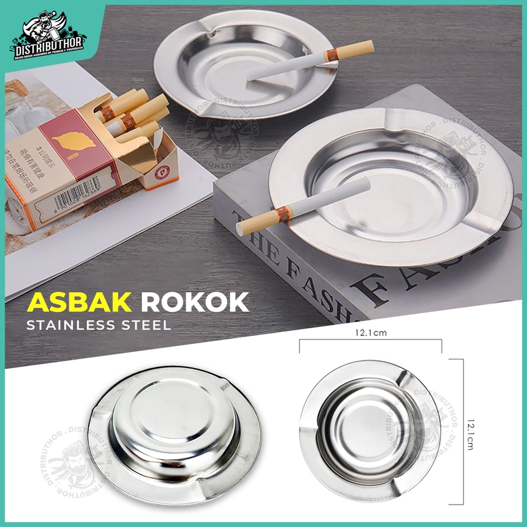 Jual Asbak Rokok Stainless Cigarette Ashtray Bulat Wadah Mangkok Tempat ...