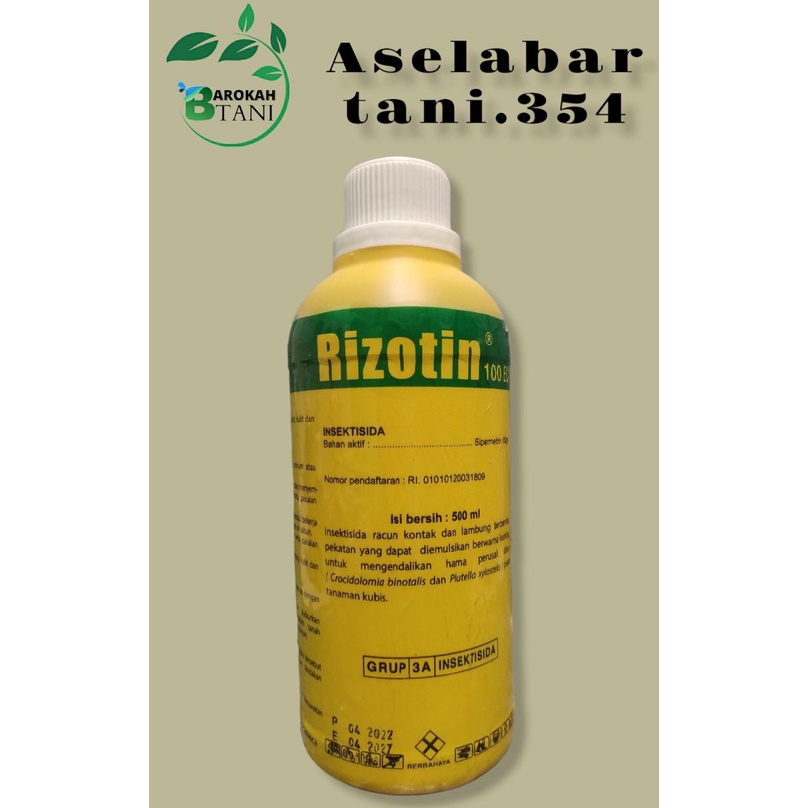 Jual INSEKTISIDA RIZOTIN 100 EC 500 ML BAHAN AKTIF SIPERMETRIN 100 g/l | Shopee Indonesia