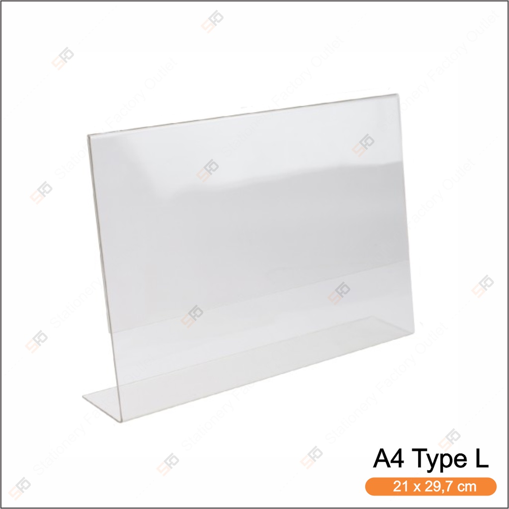 Jual Tempat Brosur Akrilik A4 Landscape Tipe L - Tent Card Holder ...