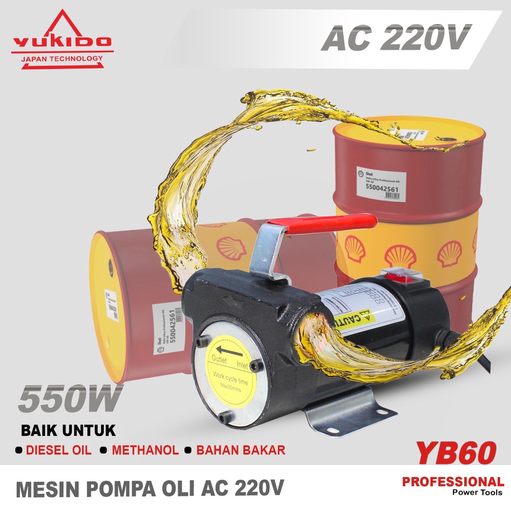 Jual Pompa AC YB60 220 Volt Electric 550W Oil pump bensin Oli solar ...