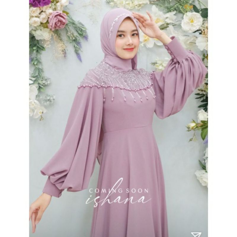 Jual gaun payet dress muslimah dress jumbo dress wisuda gaun wolycrepe ...