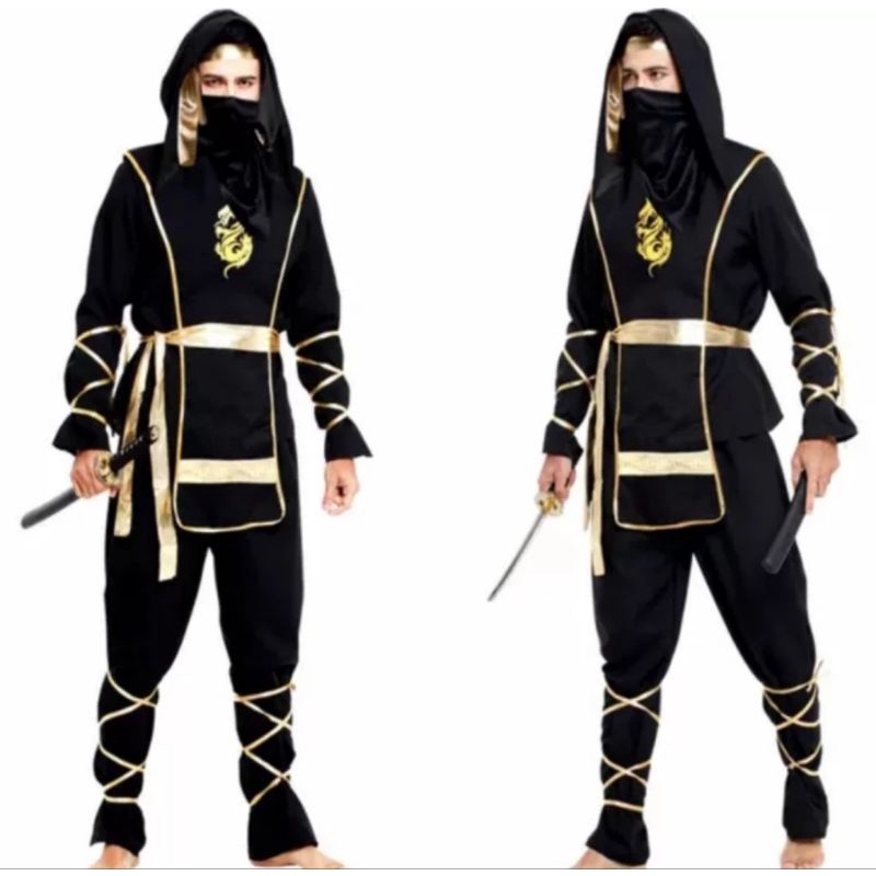 Jual M0096 | ninja hitam kostum dewasa | kostum ninja Jepang pria ...