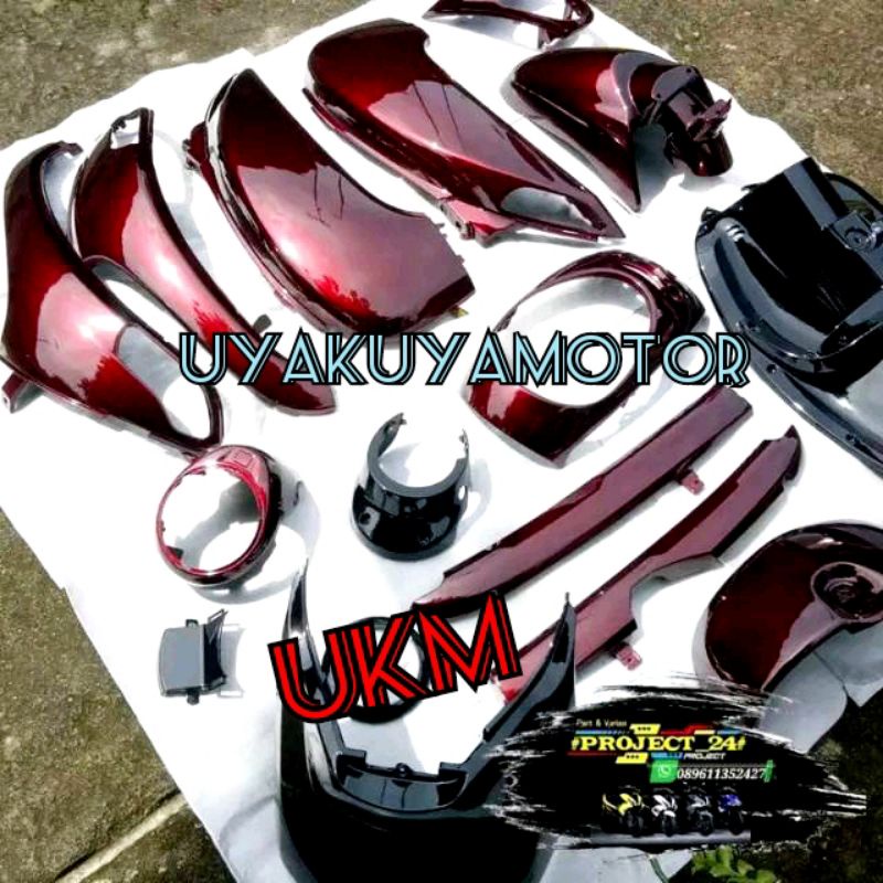 Jual cover full body halus scoopy fi 2013- 2016 merah dark candy ...