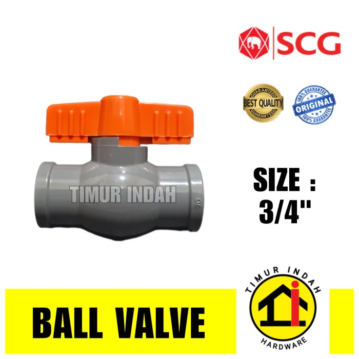 Jual Stop Kran 3/4" / Ball Valve 3/4" PVC - SCG | Shopee Indonesia