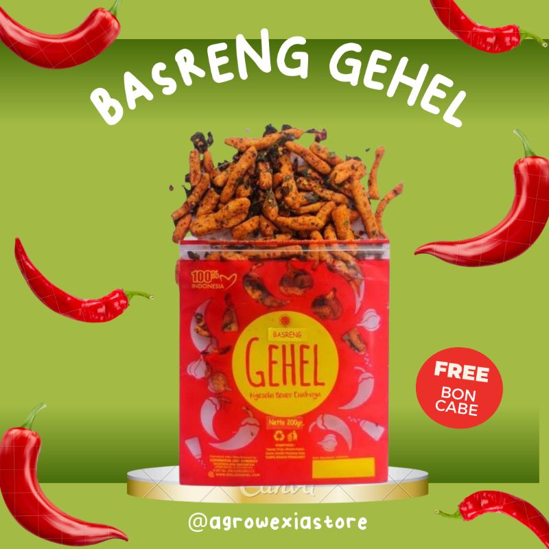 Jual GEHEL BASRENG PEDAS ASIN DAUN JERUK CEMILAN / MAKANAN RINGAN ...