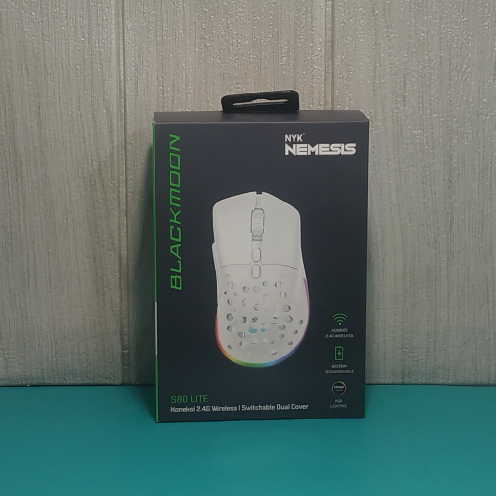 Jual Mouse Gaming Wireless NYK Nemesis S80 Lite Blackmoon | Shopee ...