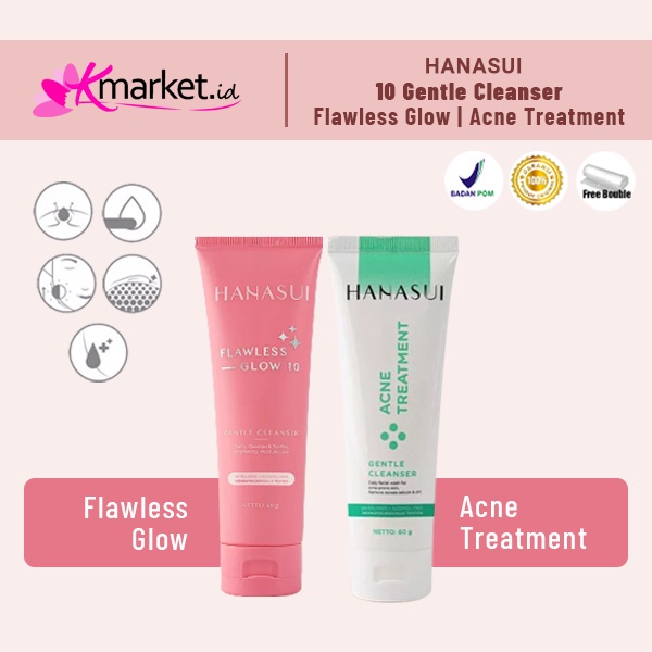 Jual Hanasui Flawless Glow | Acne Treatment 10 Gentle Cleanser 60gr ...