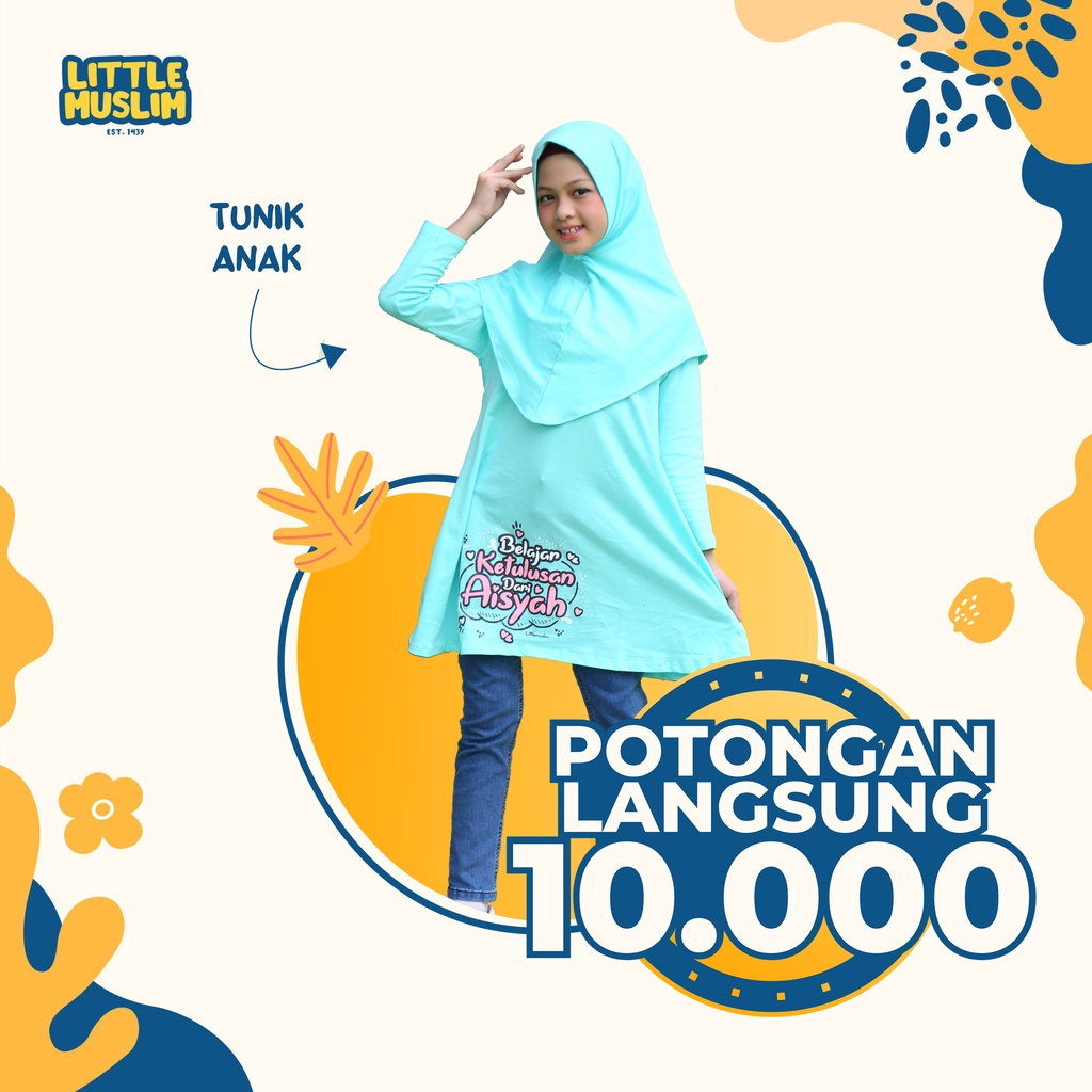 Jual Littlemuslim Tunik Anak - Ketulusan Aisyah" Tosca muda | Shopee ...