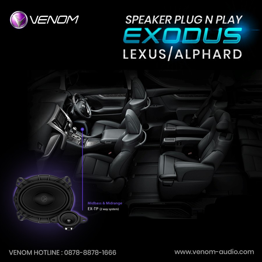 Jual VENOM EXODUS SPEAKER SPLIT 2 WAY TP (FOR ALPHARD & LEXUS) RESMI ...