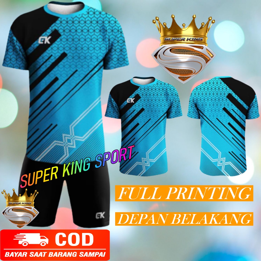Jual SUPER KING SPORT (COD) Baju Olahraga Full Printing | Badminton ...