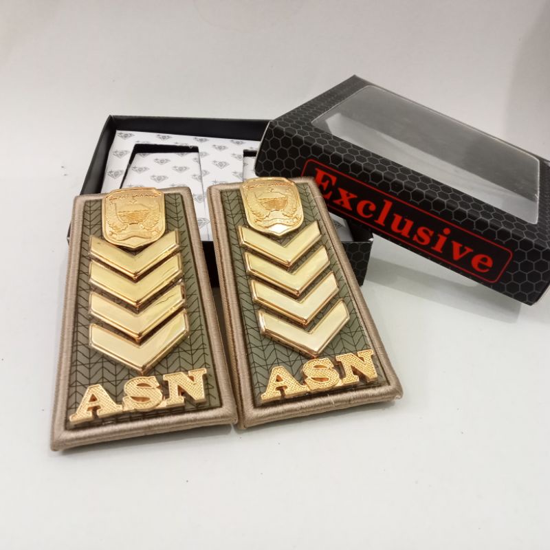 Jual Pangkat Pdh Asn Empat Lawang 2D Kain Akrilik Bengkok | Shopee ...