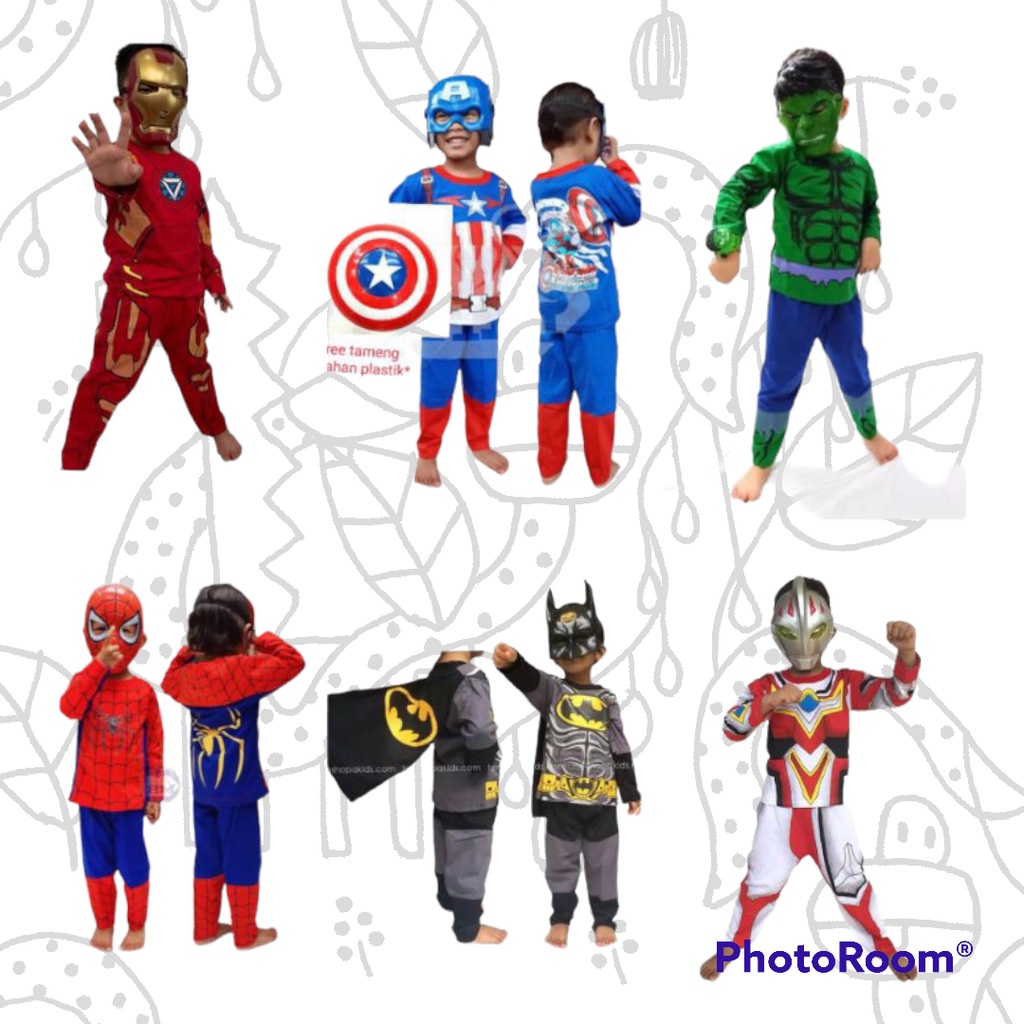 Jual Baju Kostum Superhero Anak Spiderman Captain America Hulk Batman ...
