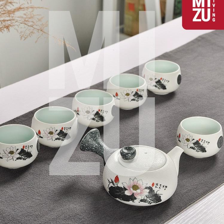Jual Banting harga--LOTUS Classic Chinese Tea Pot SET 6 Cups Textured ...