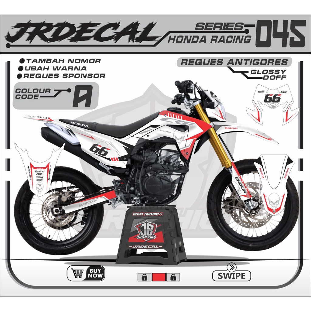 Jual (BISA COD) DECAL HONDA CRF 150L FULL BODY PUTIH PREMIUM FREE ...