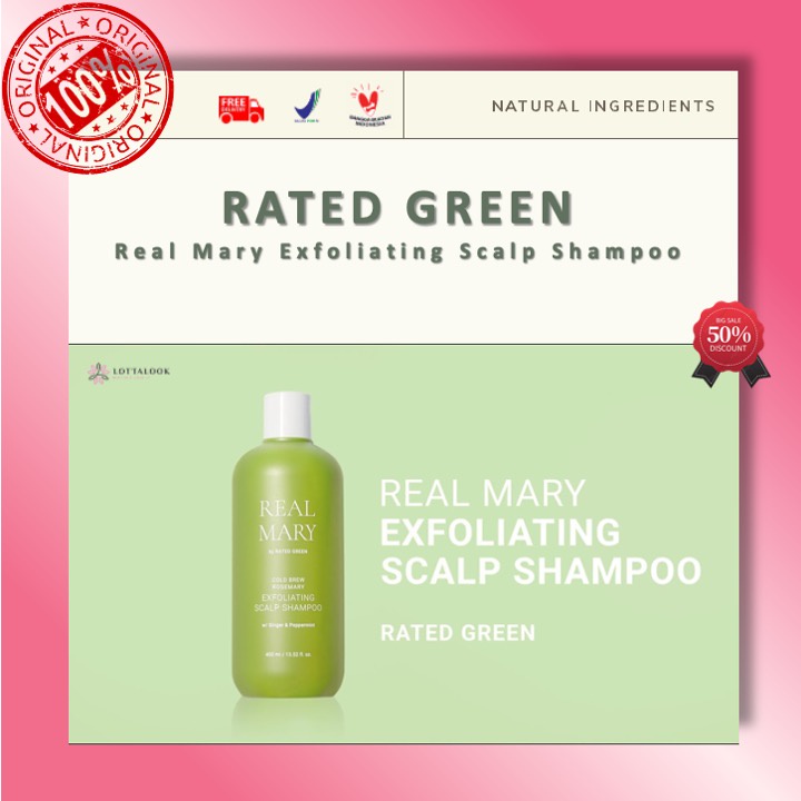 Jual Rated Green Real Mary Exfoliating Scalp Shampoo | Shopee Indonesia