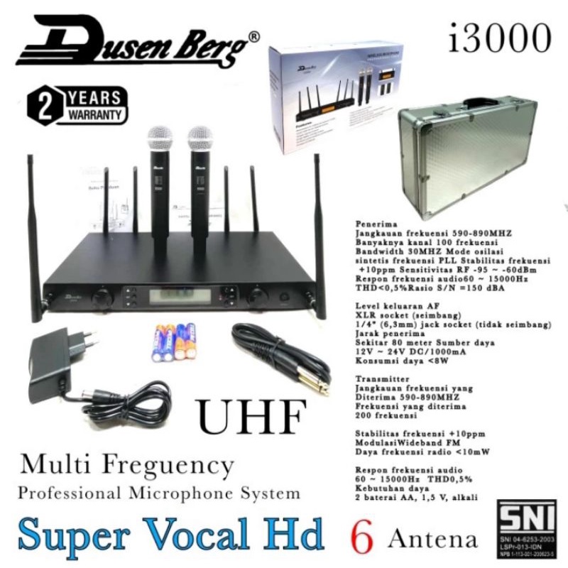 Jual Mic karaoke wireless jarak jauh Audio super HD Dusenberg i3000 ...