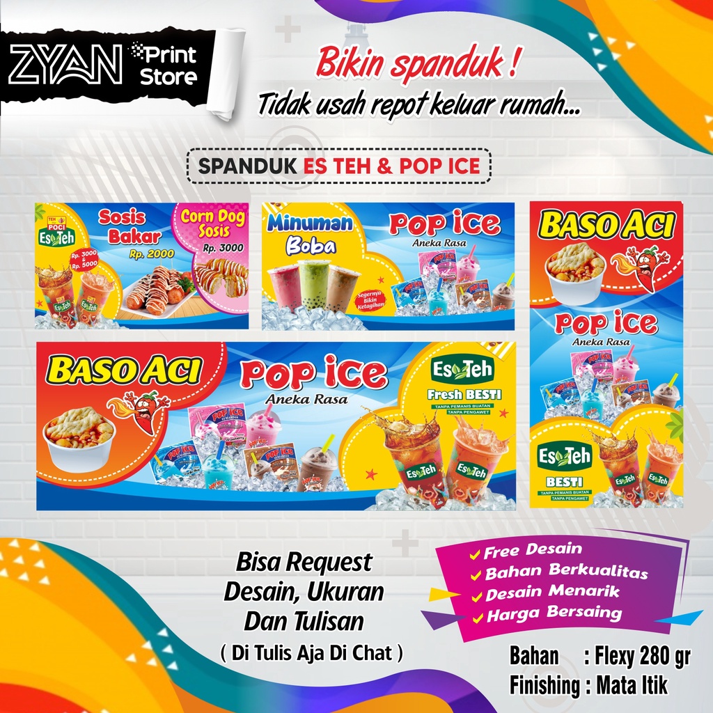 Jual POP ICE BLANDED. SPANDUK BANNER POPICE | Shopee Indonesia