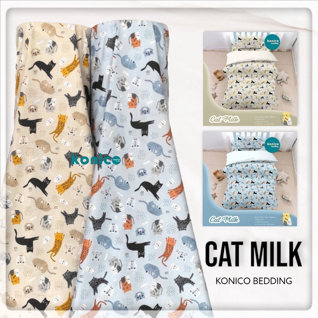 Jual KONICO Bahan Kain Sprei katun Motif tabur Anak CAT MILK | ELBHE STAR CATRA GROW ( METERAN ...