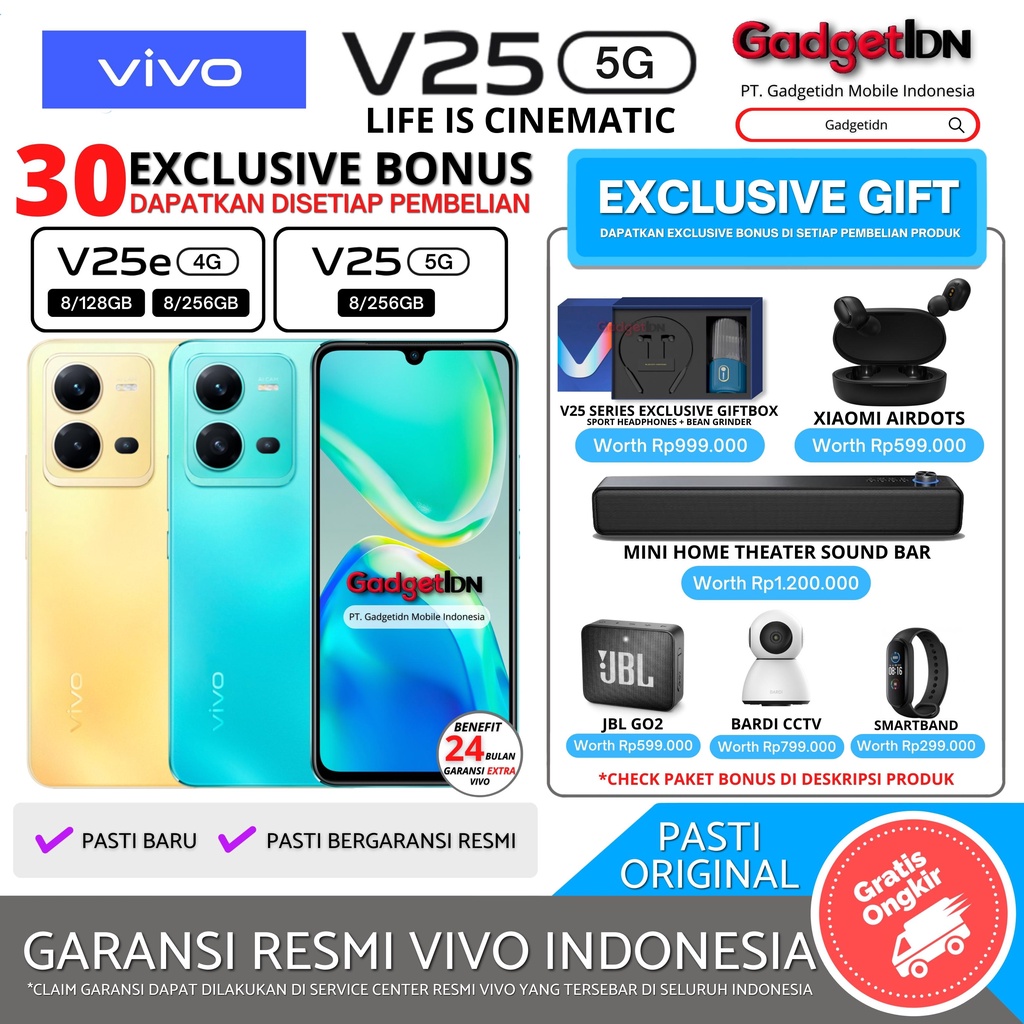 Jual VIVO V25 5G | V25e 8/256GB 8/128GB ( + 8GB Extended Ram ) Garansi Resmi Vivo | Shopee Indonesia