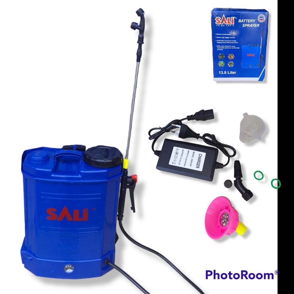 Jual SALI Mesin Semprot Desinfektan & sprayer hama Cas Batre Elektrik 13.8L Sali Semprotan Pupuk ...