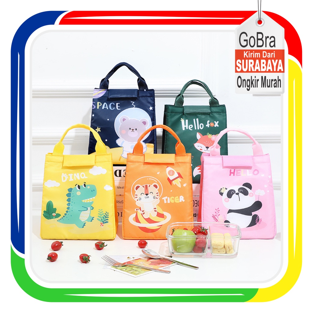 Jual Gobra ♕ PA072 Tas Bekal Karakter Lucu Besar Lunch Cooler Bag ...