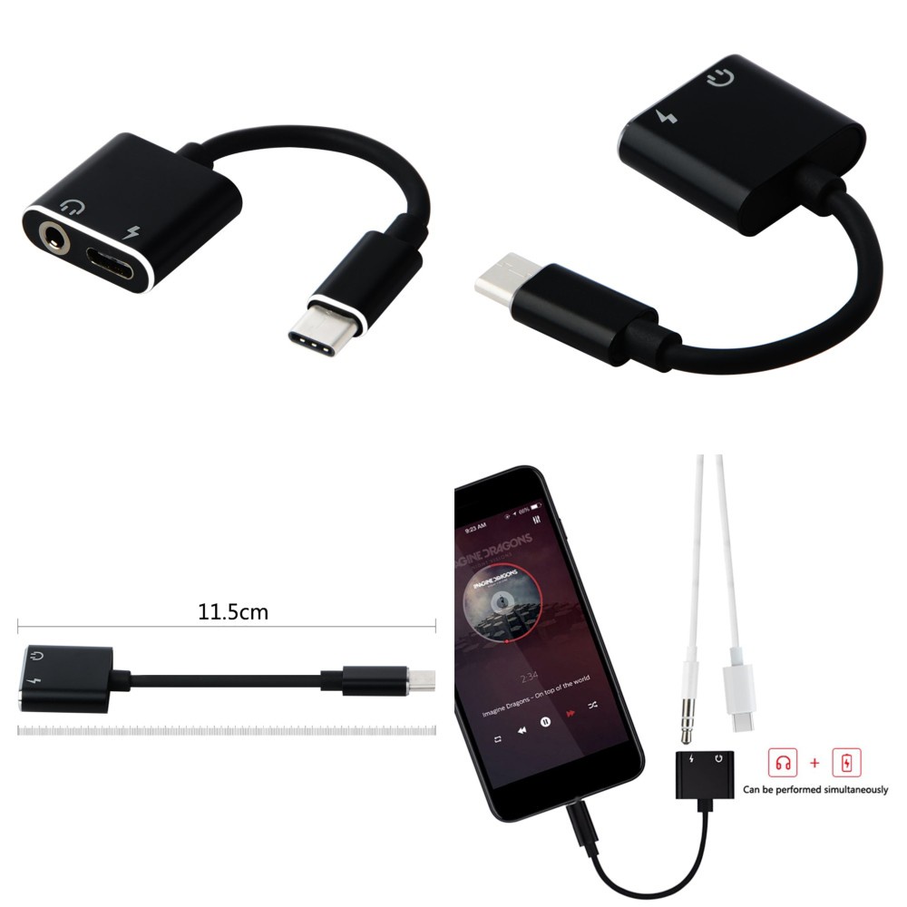 Jual Headset Jack Adapter Splitter Audio Adaptor USB Type C to AUX 3 ...