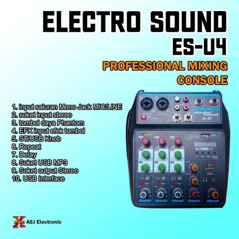 Jual Profesional Mixer Electrosound tipe model ES-U4 | Shopee Indonesia