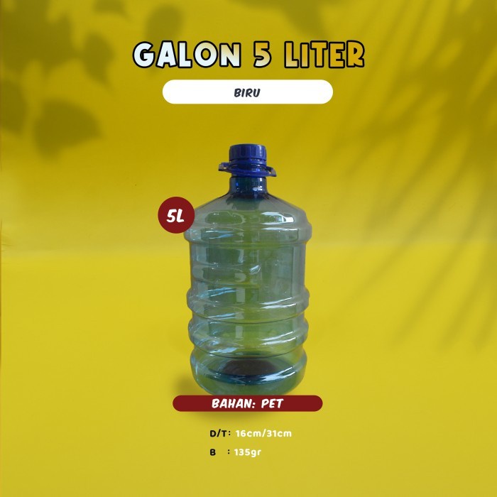 Jual GALON 5 LITER BAHAN PET - GALON AIR MINUM - BIRU | Shopee Indonesia