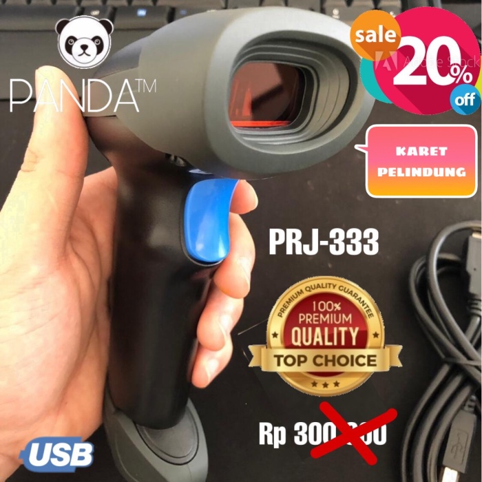 Jual Scanner Panda Prj-333 Laser Barcode Scanner 1D Auto Scan (Usb ...