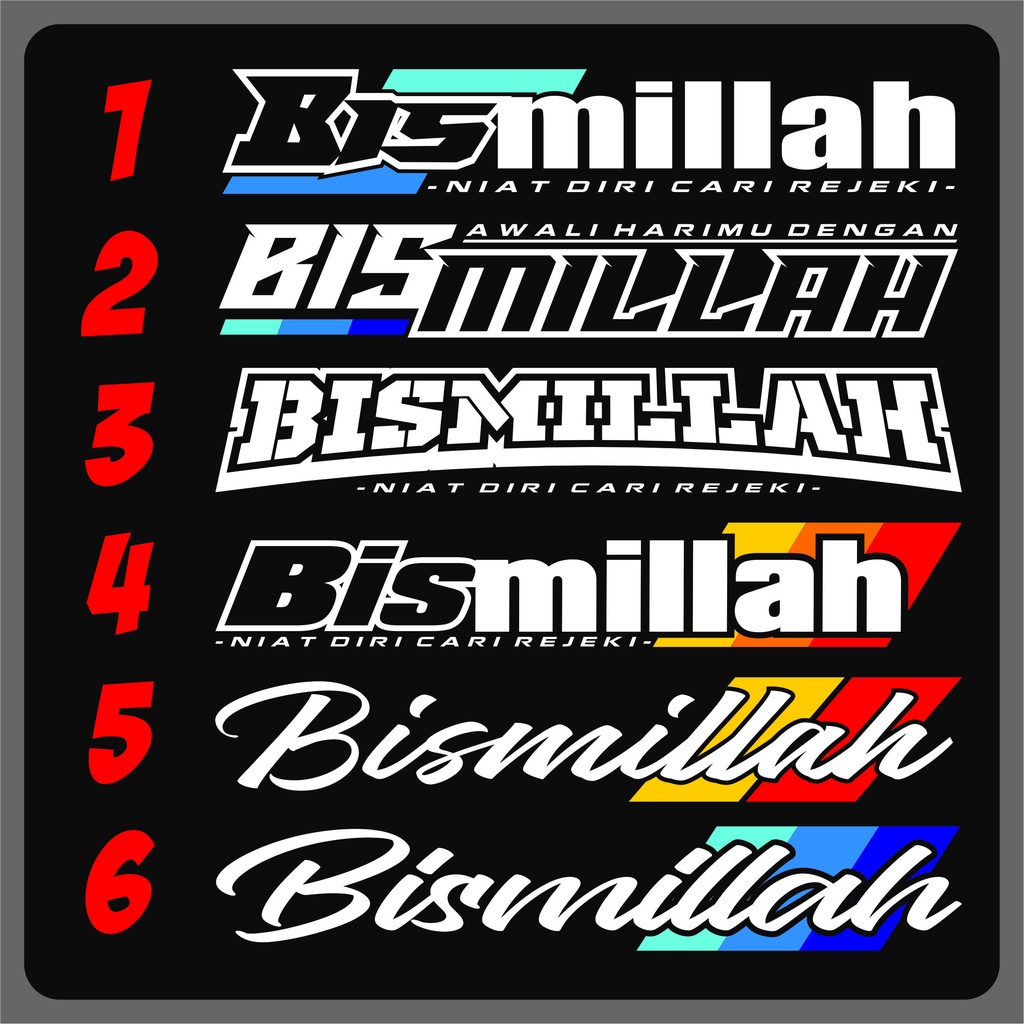 Jual STIKER TULISAN BISMILLAH / STIKER KACA MOBIL PICK UP TRUK ...