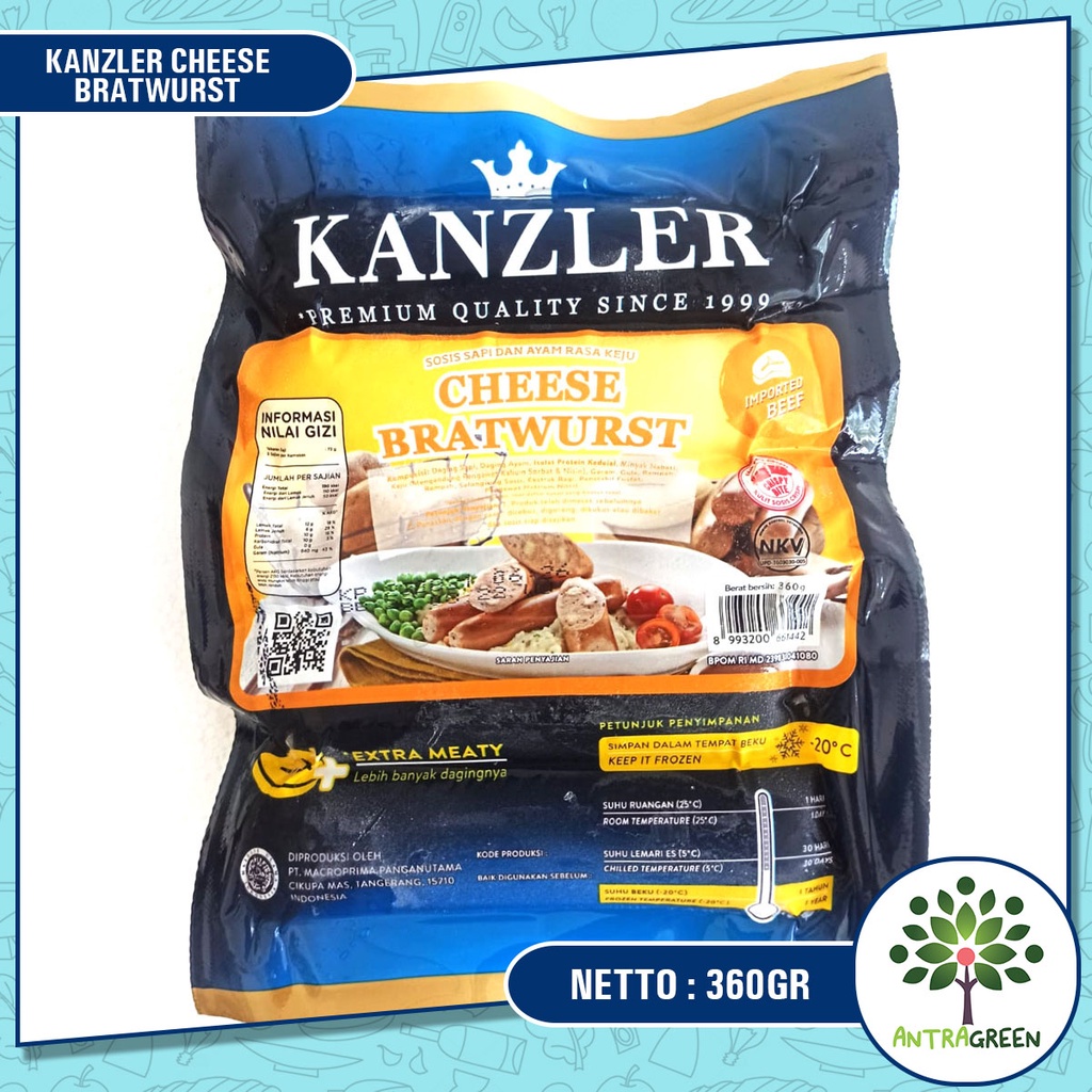 Jual KANZLER SOSIS BRATWURST CHEESE 360g | Shopee Indonesia