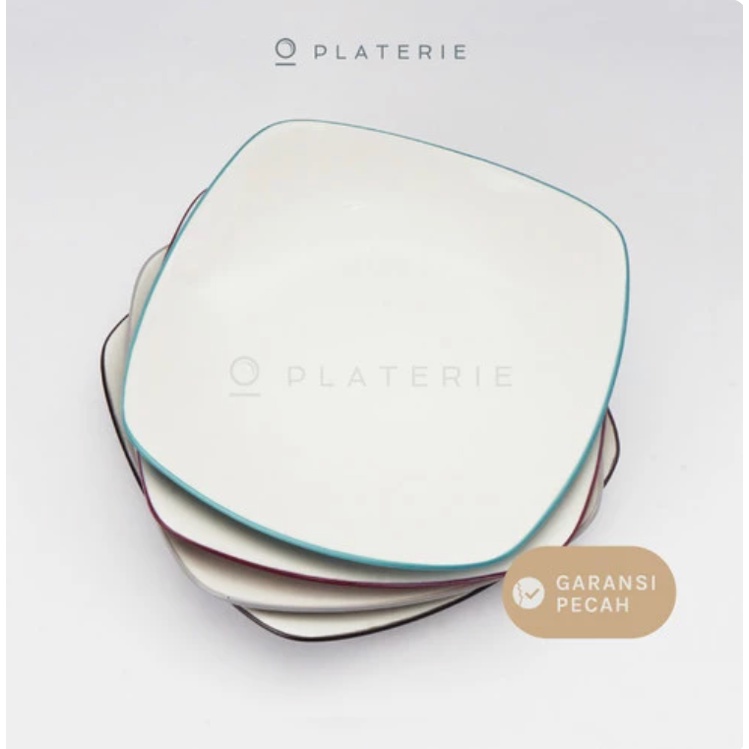 Jual PLATERIE SBY Piring Keramik Dinner Plate Square 10.5 Graphite ...