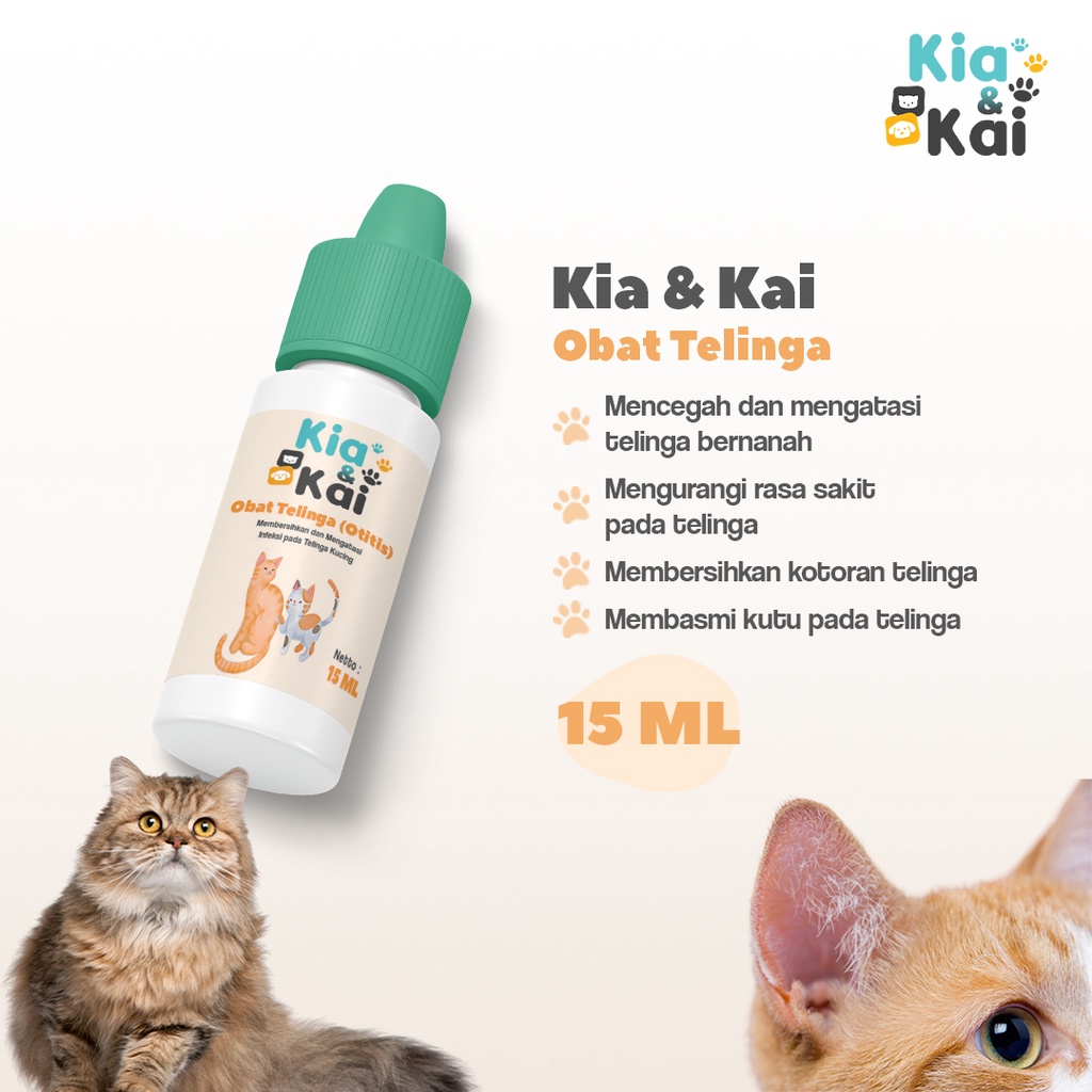 Jual Obat telinga (otitis) untuk kucing Kia & Kai 15 ML | Shopee Indonesia