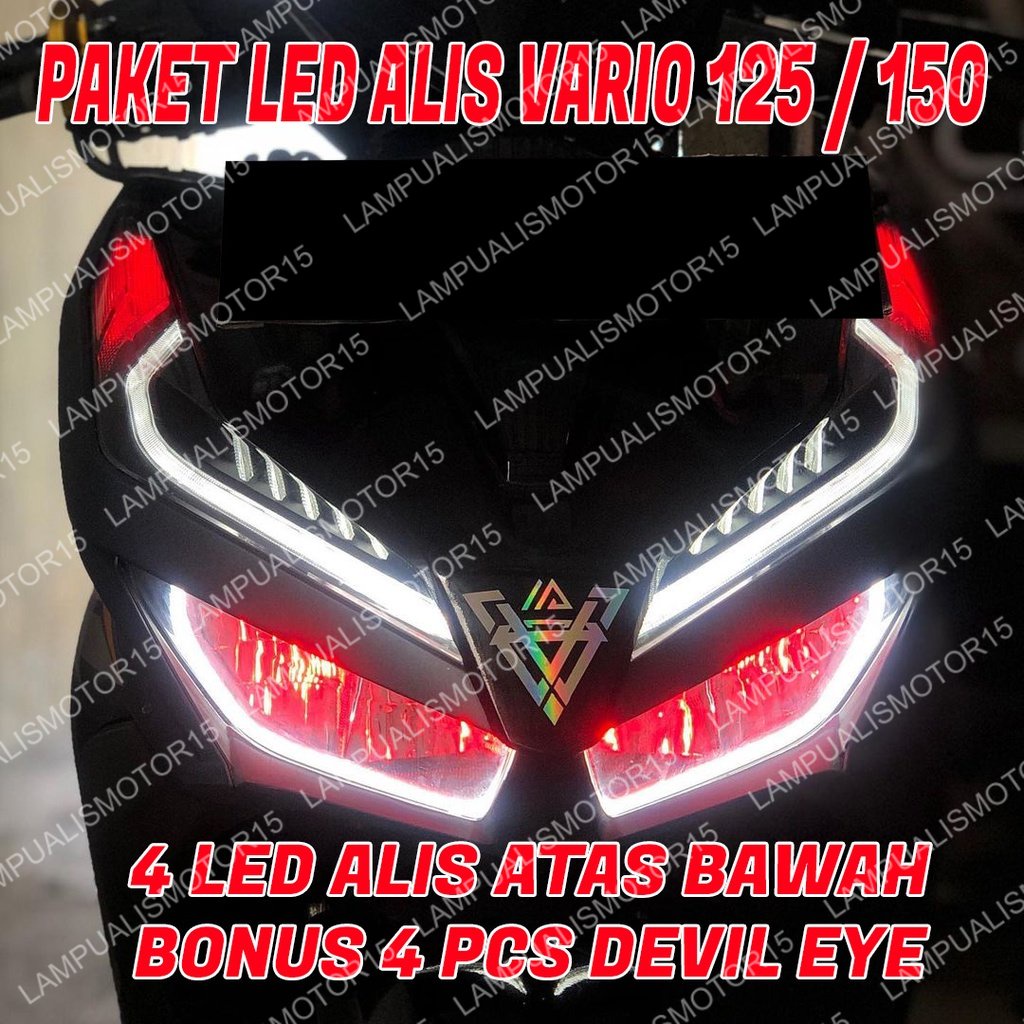 Jual SATU SET LAMPU ALIS VARIO 125 150 BONUS DEVIL EYE LAMPU ALIS DRL VARIO LED V3 BONUS DEVIL ...