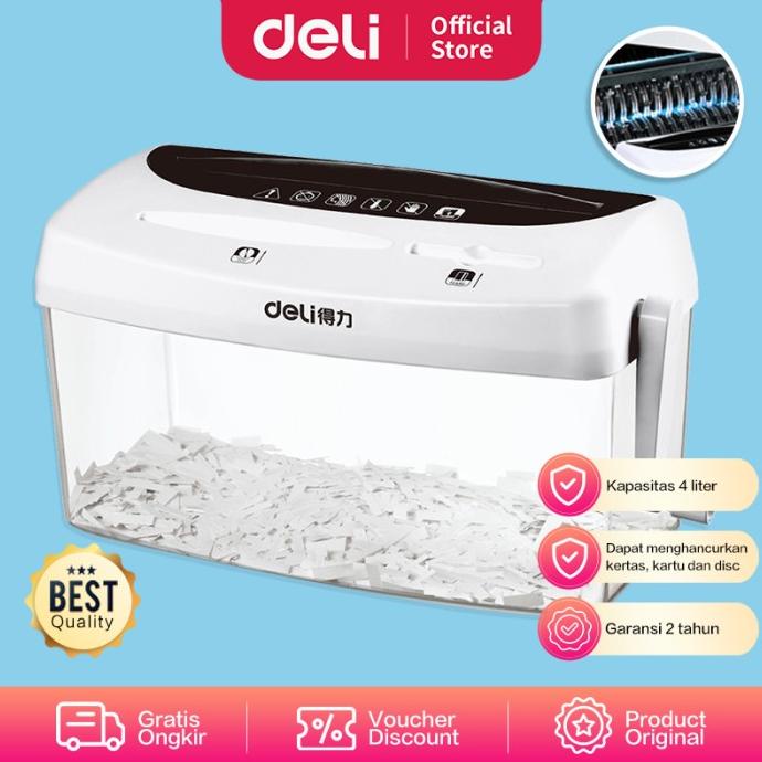 Jual Deli Paper Shredder Penghancur Kertas Manual A4 Uk 4 Liter 9935 ...