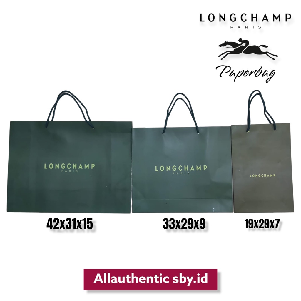 Jual PAPERBAG LONGCHAMP LC SMALL MEDIUM BIG GREEN | Shopee Indonesia